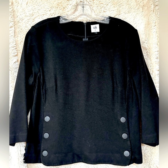 CAbi | Tops | Cabi Black Ponte Knit Utility Top | Poshmark